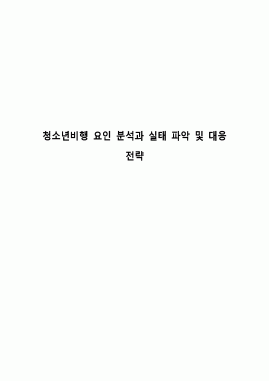 청소년비행 요인 분석과 실태 파악 및 대응 전략-1페이지