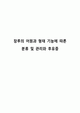 장루의 어원과 형태 기능에 따른 분류 및 관리와 후유증-1페이지
