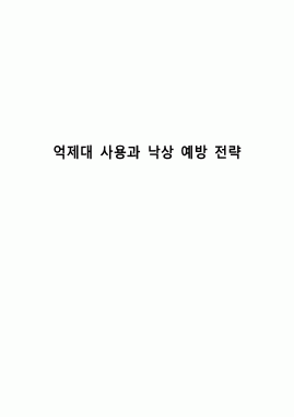 억제대 사용과 낙상 예방 전략-1페이지