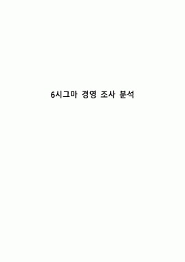 6시그마 경영 조사 분석-1페이지