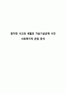 참치캔 사고와 세월호 가습기살균제 사건 사회복지적 관점 분석-1페이지