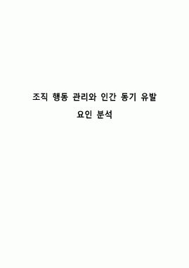 조직 행동 관리와 인간 동기 유발 요인 분석-1페이지