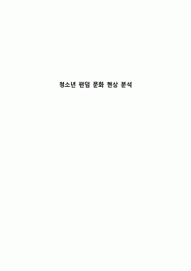 청소년 팬덤 문화 현상 분석-1페이지
