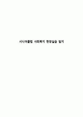 시니어클럽 사회복지 현장실습 일지-1페이지