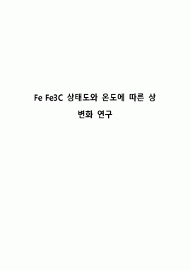 Fe Fe3C 상태도와 온도에 따른 상 변화 연구-1페이지