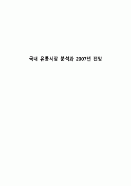 국내 유통시장 분석과 2007년 전망-1페이지