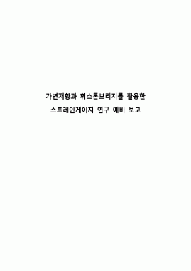가변저항과 휘스톤브리지를 활용한 스트레인게이지 연구 예비 보고-1페이지
