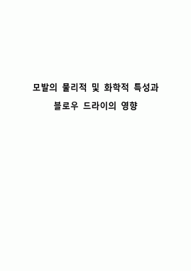 모발의 물리적 및 화학적 특성과 블로우 드라이의 영향-1페이지