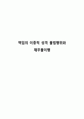 책임의 이중적 성격 불법행위와 채무불이행-1페이지