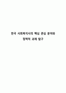 한국 사회복지사의 핵심 관심 분야와 정책적 과제 탐구-1페이지