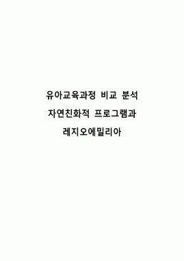 유아교육과정 비교 분석 자연친화적 프로그램과 레지오에밀리아-1페이지