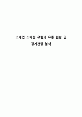 소매업 소매점 유형과 유통 현황 및 경기전망 분석-1페이지