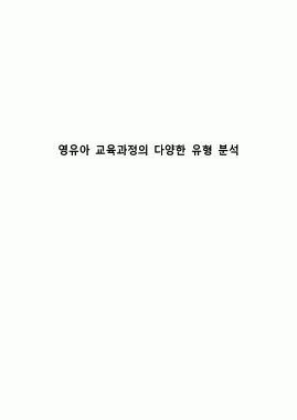영유아 교육과정의 다양한 유형 분석-1페이지