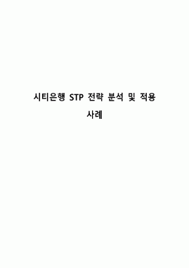 시티은행 STP 전략 분석 및 적용 사례-1페이지