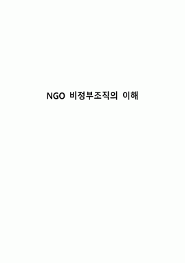 NGO 비정부조직의 이해-1페이지