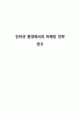 인터넷 환경에서의 마케팅 전략 연구-1페이지