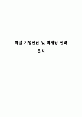 아딸 기업진단 및 마케팅 전략 분석-1페이지