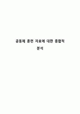 공동체 훈련 자료에 대한 종합적 분석-1페이지