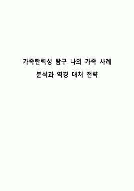 가족탄력성 탐구 나의 가족 사례 분석과 역경 대처 전략-1페이지