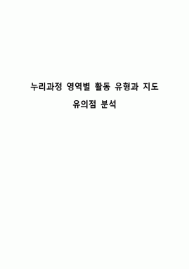 누리과정 영역별 활동 유형과 지도 유의점 분석-1페이지