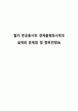 월가 반금융시위 경제불평등시위의 실태와 문제점 및 향후전망0k-1페이지