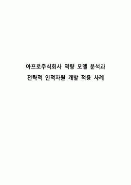 아프로주식회사 역량 모델 분석과 전략적 인적자원 개발 적용 사례-1페이지