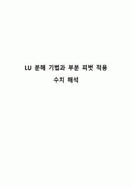 LU 분해 기법과 부분 피벗 적용 수치 해석-1페이지