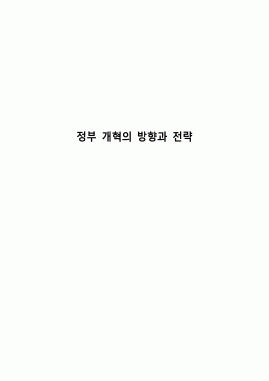 정부 개혁의 방향과 전략-1페이지