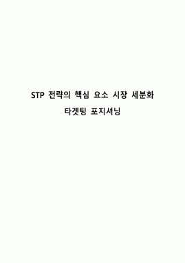 STP 전략의 핵심 요소 시장 세분화 타겟팅 포지셔닝-1페이지