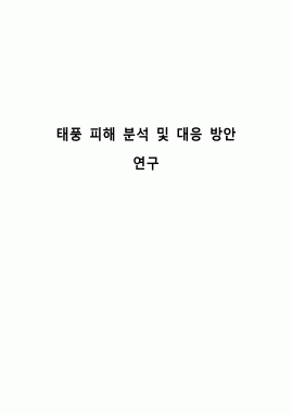 태풍 피해 분석 및 대응 방안 연구-1페이지