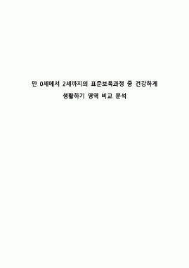 만 0세에서 2세까지의 표준보육과정 중 건강하게 생활하기 영역 비교 분석-1페이지