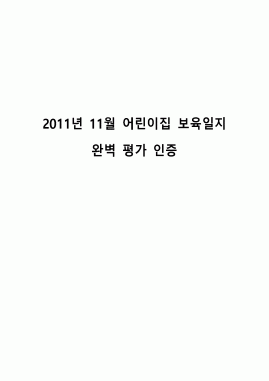 2011년 11월 어린이집 보육일지 완벽 평가 인증-1페이지