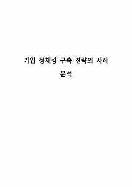 기업 정체성 구축 전략의 사례 분석-1페이지