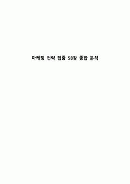 마케팅 전략 집중 58장 종합 분석-1페이지