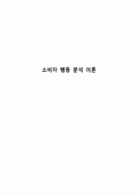 소비자 행동 분석 이론-1페이지