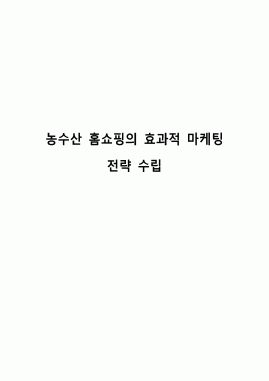 농수산 홈쇼핑의 효과적 마케팅 전략 수립-1페이지