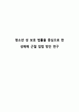 청소년 성 보호 법률을 중심으로 한 성매매 근절 입법 방안 연구-1페이지