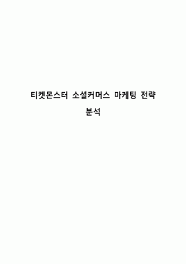 티켓몬스터 소셜커머스 마케팅 전략 분석-1페이지