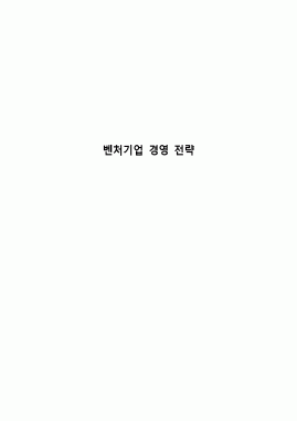 벤처기업 경영 전략-1페이지