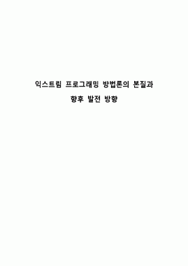 익스트림 프로그래밍 방법론의 본질과 향후 발전 방향-1페이지