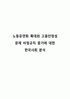 노동유연화 확대와 고용안정성 문제 비정규직 증가에 대한 한국사회 분석-1페이지