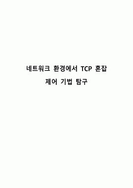 네트워크 환경에서 TCP 혼잡 제어 기법 탐구-1페이지