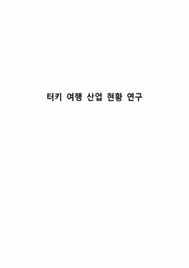 터키 여행 산업 현황 연구-1페이지