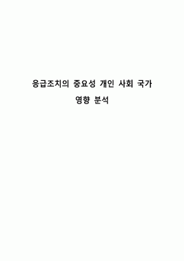 응급조치의 중요성 개인 사회 국가 영향 분석-1페이지