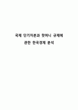 국제 단기자본과 핫머니 규제에 관한 한국경제 분석-1페이지