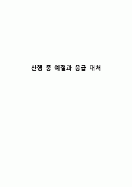 산행 중 예절과 응급 대처-1페이지