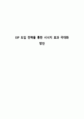 EIP 도입 전략을 통한 시너지 효과 극대화 방안-1페이지