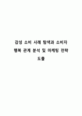 감성 소비 사례 탐색과 소비자 행복 관계 분석 및 마케팅 전략 도출-1페이지
