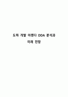 도하 개발 아젠다 DDA 분석과 미래 전망-1페이지