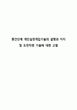 중간단계 개인실천개입기술의 설명과 지지 및 도전직면 기술에 대한 고찰-1페이지
